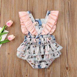 One Pieces | Llama Baby Girls Ruffle Romper Sunsuit | Poshmark